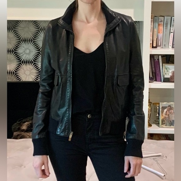 Theory | Jackets & Coats | Theory Belare Leather Bomber Jacket | Poshmark